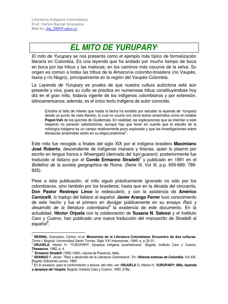 El Mito de Yurupary | Mitología | Realidad