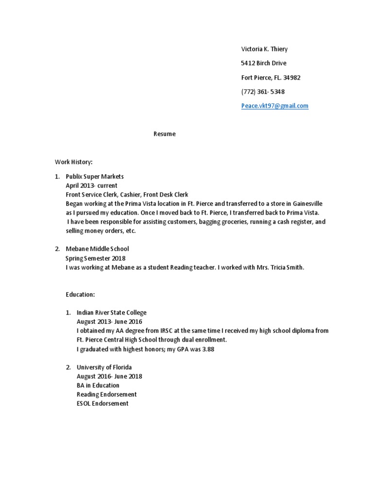Resume - Victoria 11-3-13 | PDF | Career & Growth