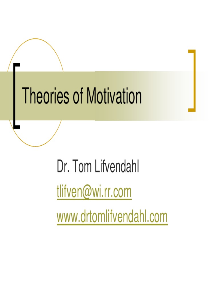 Theories of Motivation PDF | Motivation | Motivational