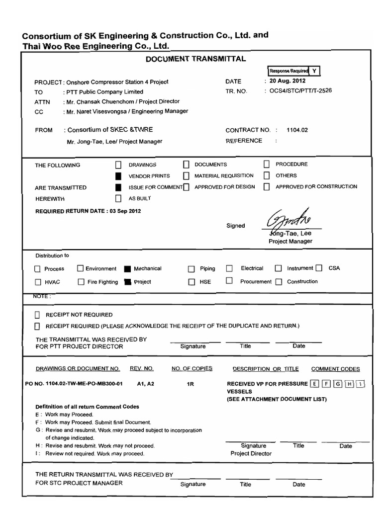 Document Transmittal | PDF