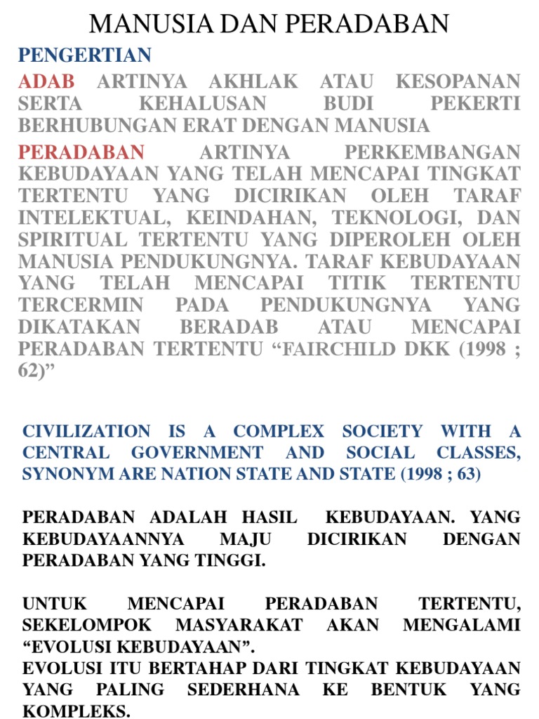 Arti dan Definisi Peradaban Manusia | PDF