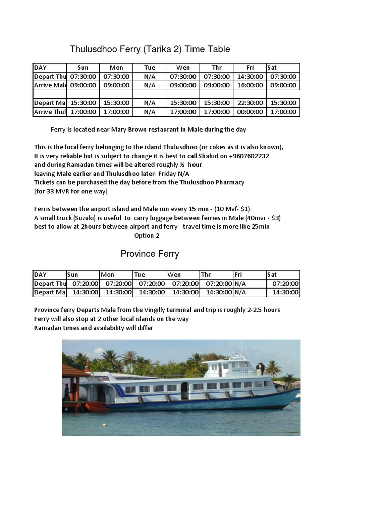 Ferri Time Table | PDF