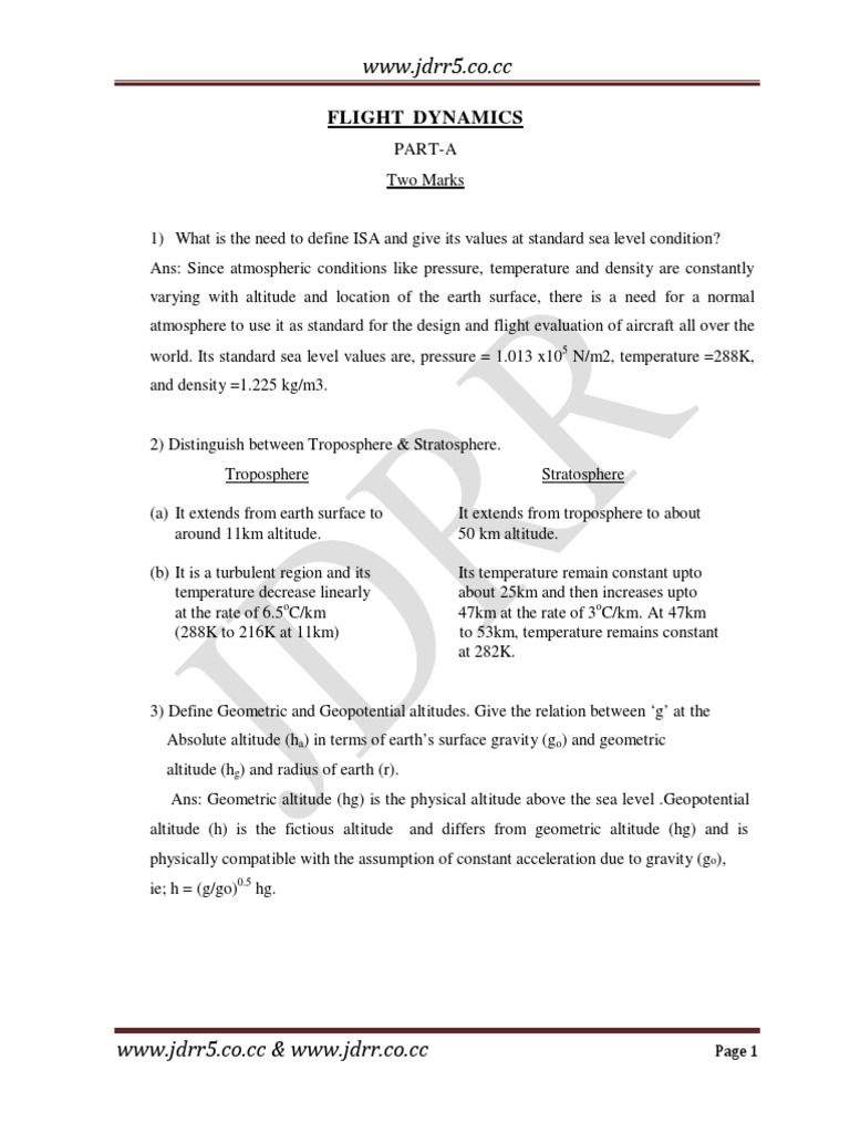 Flight Dynamics | PDF | Drag (Physics) | Flight Dynamics (Fixed Wing ...