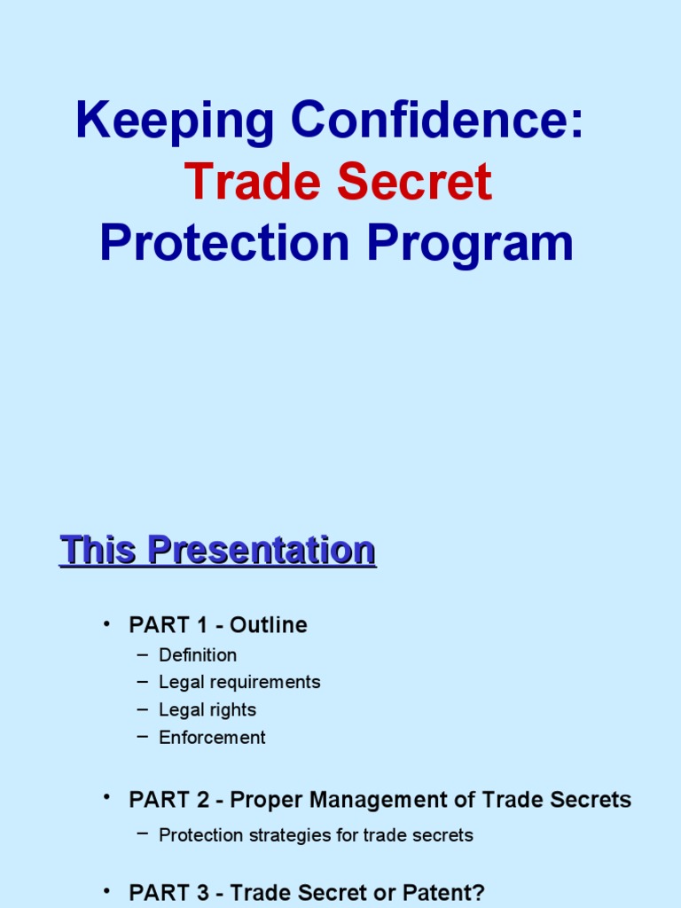 Trade Secret Protection Essentials | PDF | Trade Secret | Non ...