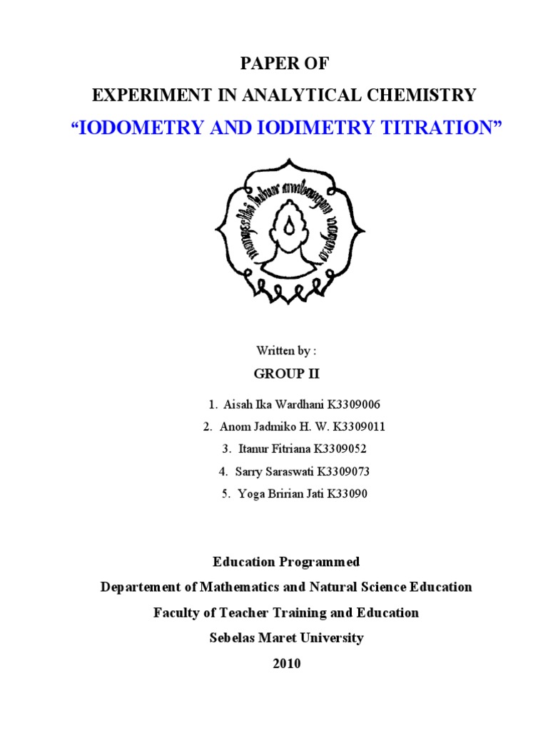 Iodimetry and Iodometry Titration Techniques | PDF | Analysis ...