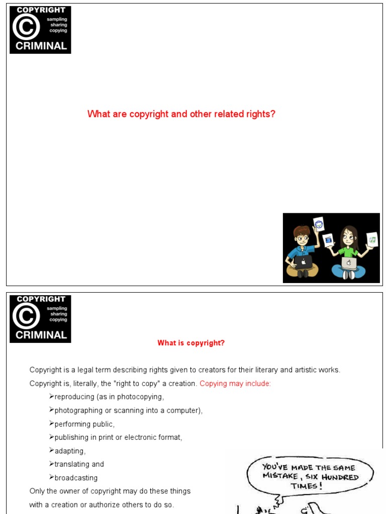 What Are Copyright and Other Related Rights | PDF | Copyright | World ...