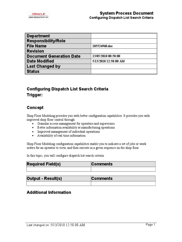 Configuring Dispatch List Search Criteria_SPD.doc | Computing | Technology