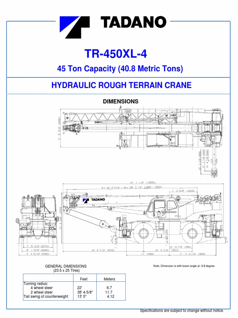 TR 450XL PDF | PDF | Transmission (Mechanics) | Crane (Machine)