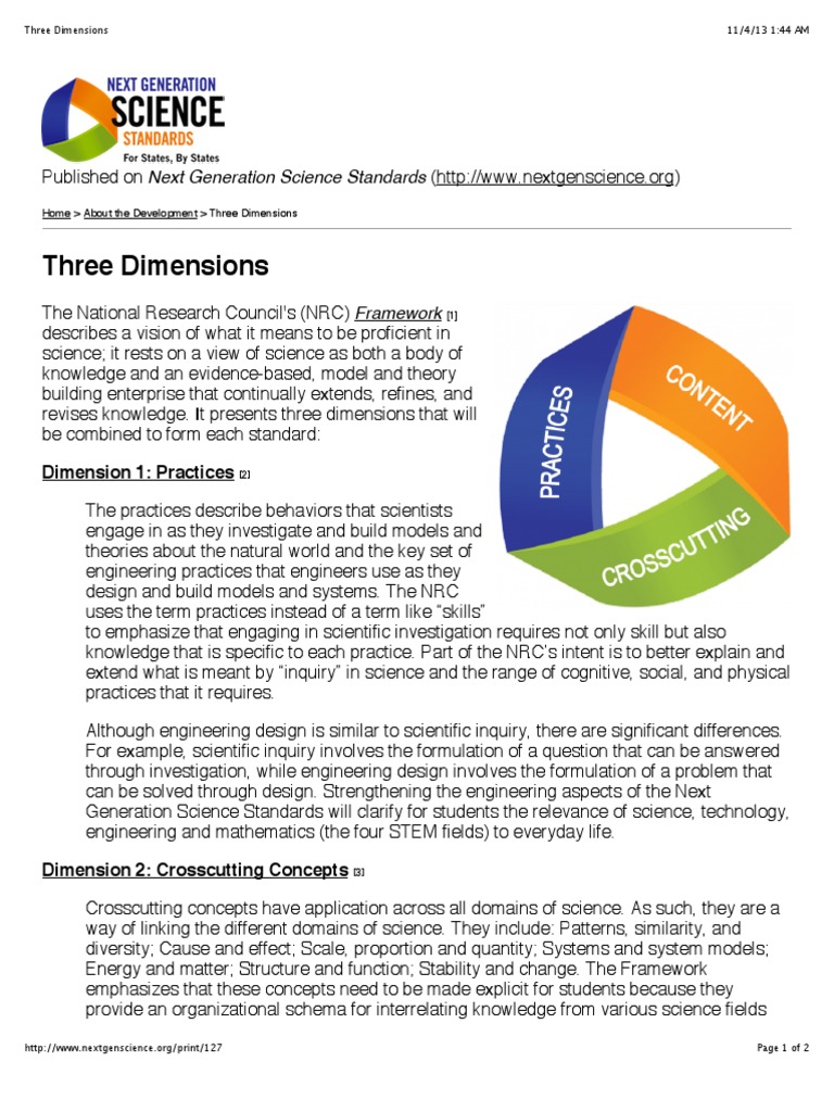 Ngss Three Dimensions | PDF | Science | Engineering