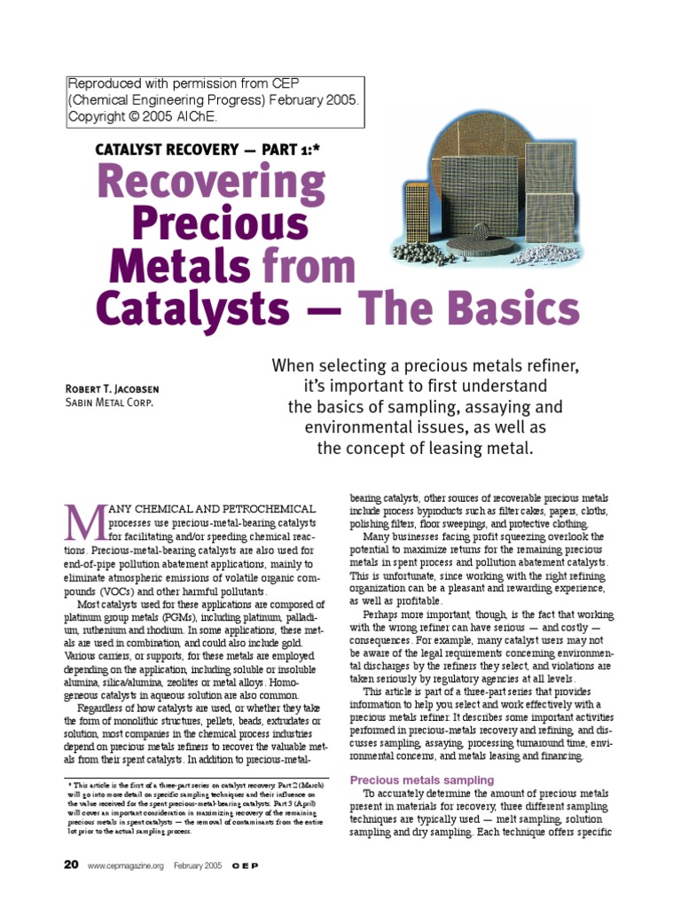 Recovering From The Basics: Precious Metals Catalysts | PDF ...