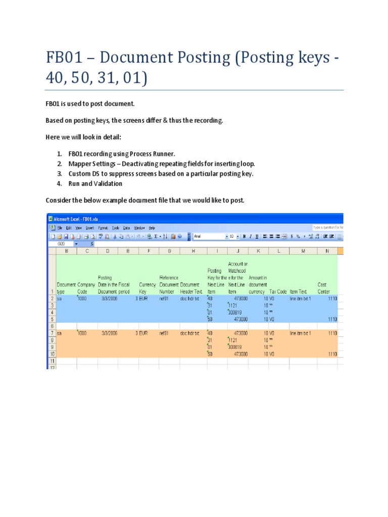 FB01 Document Posting Guide | PDF | Information Technology Management | Computer Data