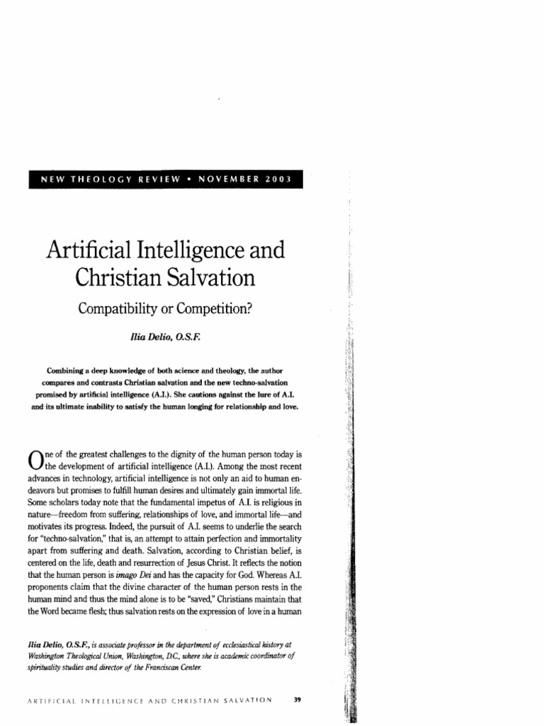Artificial Intelligence & Christian Salvation | Image Of God ...