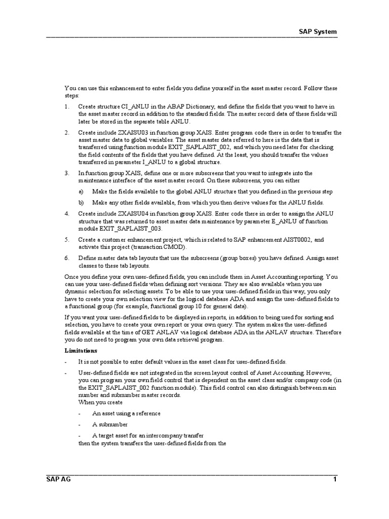 Asset Master Enhancement Documentation Pdf Pdf Information Retrieval Computer Programming