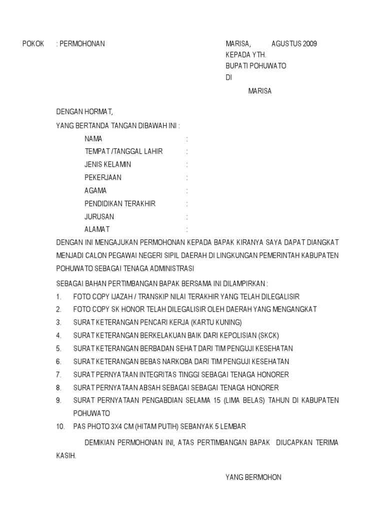 Surat Permohonan | PDF