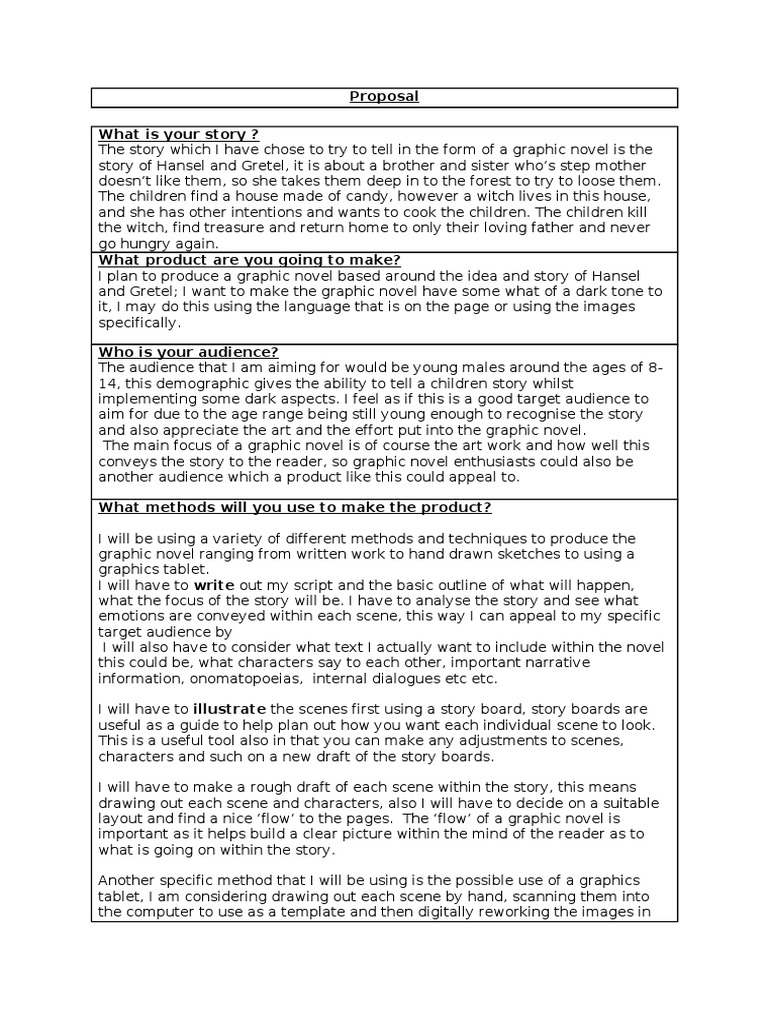Graphic Narrative Proposal | PDF | Graphics | Page Layout