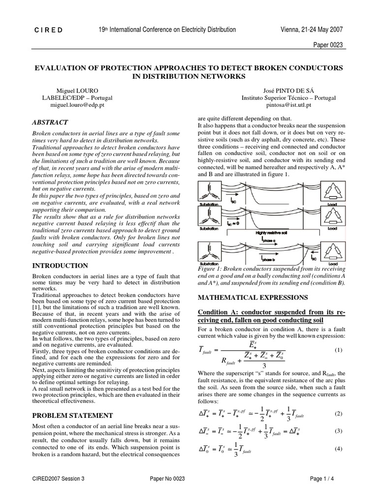 Broken Conductor Protection PDF | Download Free PDF | Electric Current ...