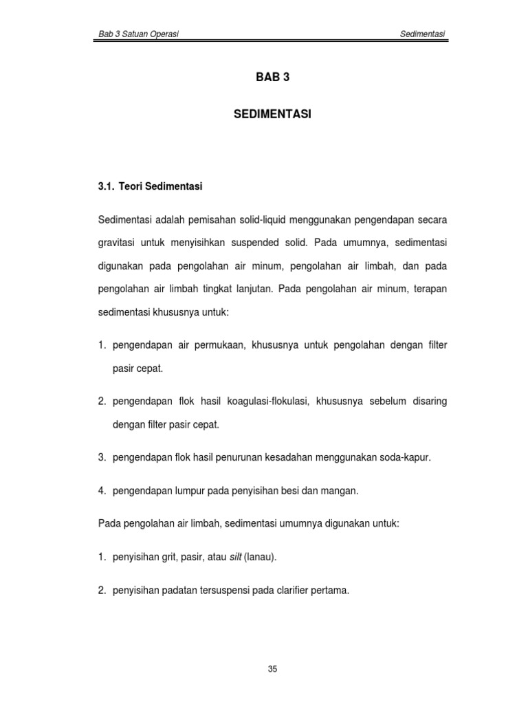 Sedimentasi PDF | PDF