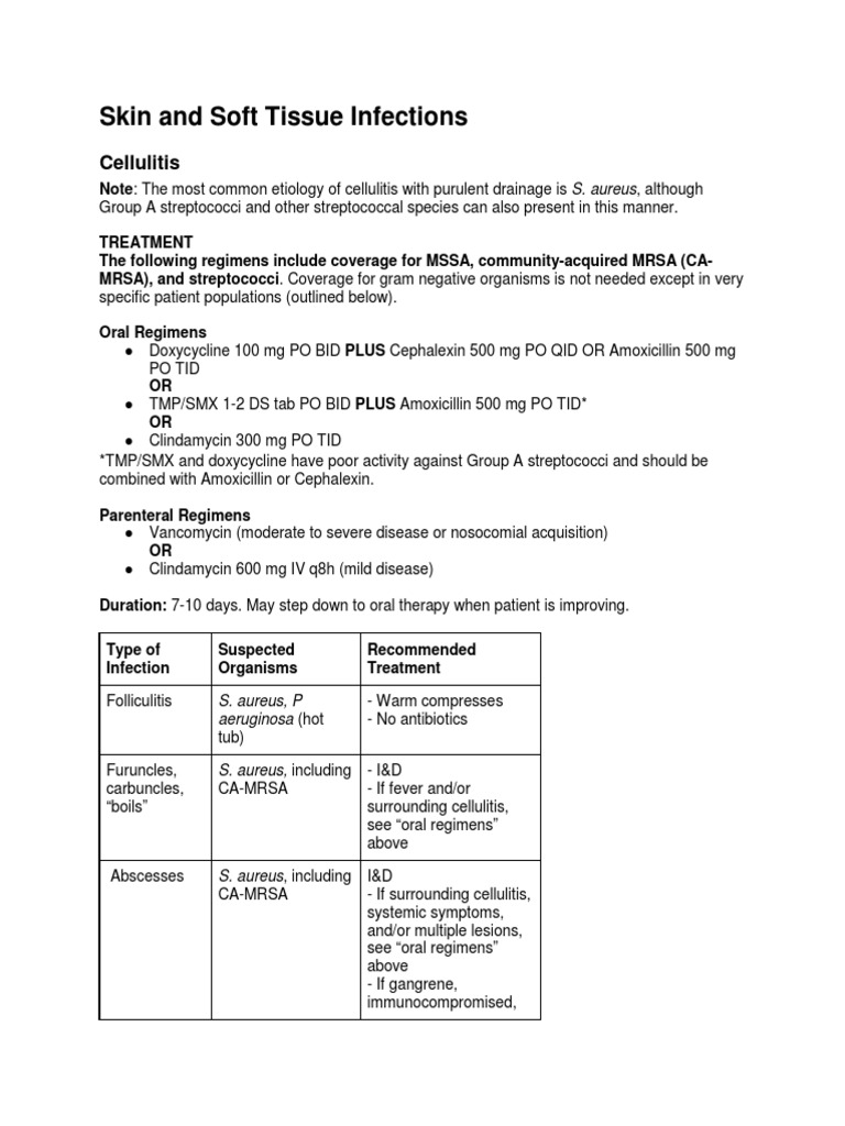 Cellulitis Treatment Guide | PDF | Methicillin Resistant Staphylococcus ...