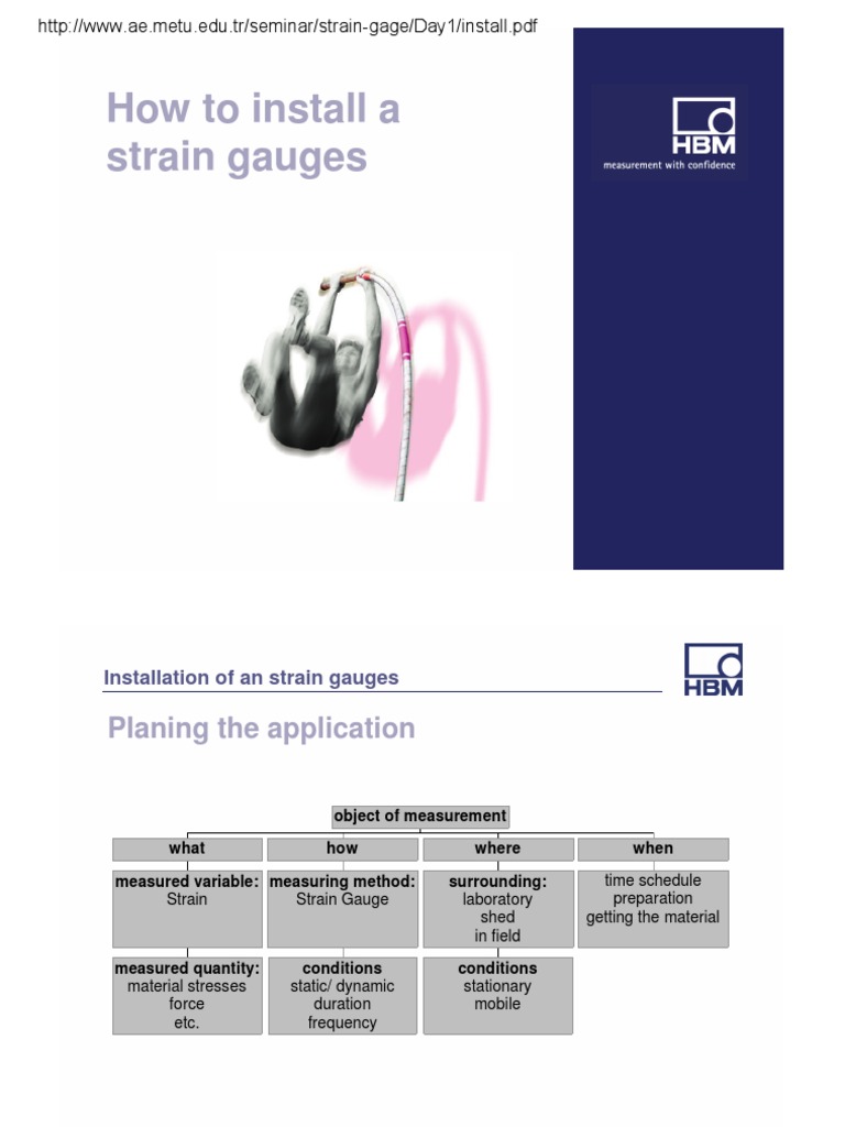 Strain Gauge Installation Guide | PDF | Electrical Resistance And ...