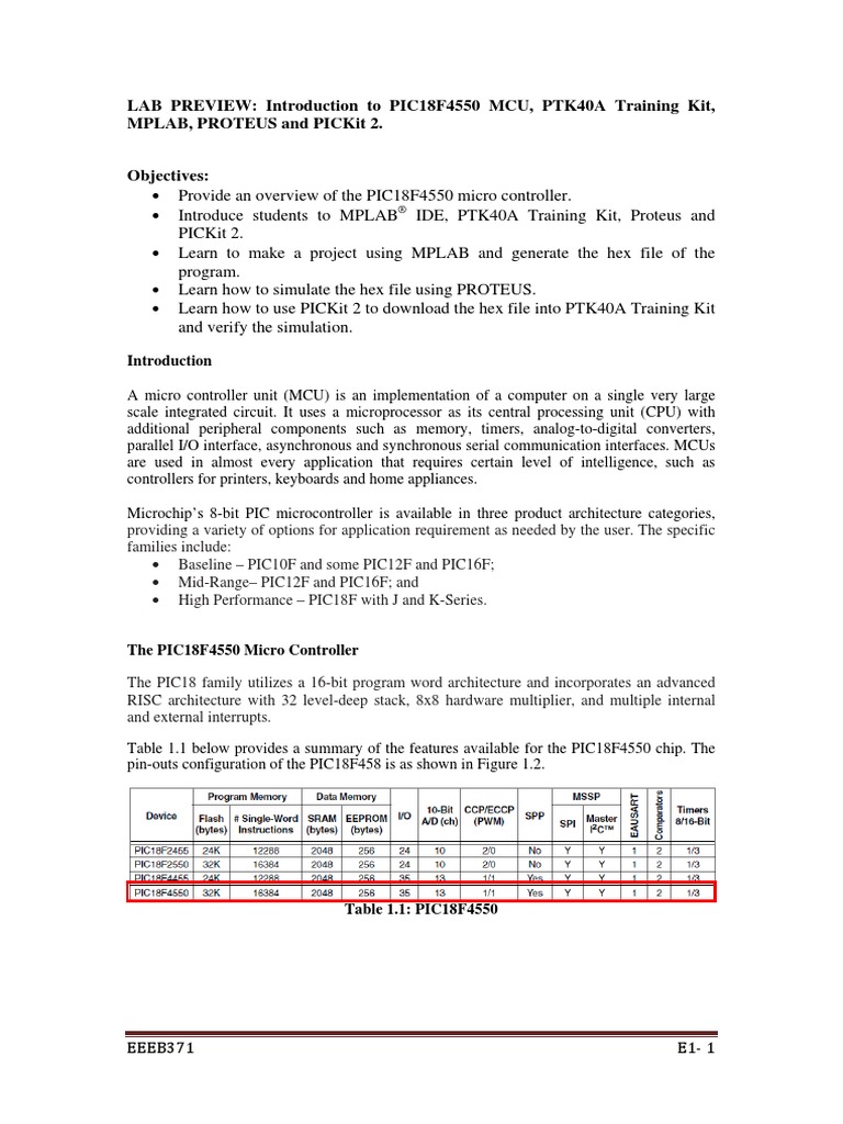 Microprocessor Lab Manual | PDF | Pic Microcontroller | Microcontroller