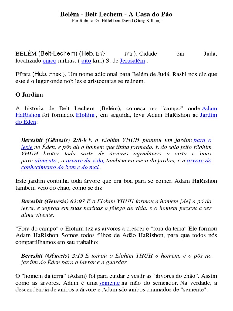 Belém Beit Lechem | PDF | Jacó | Belém (Bíblia)