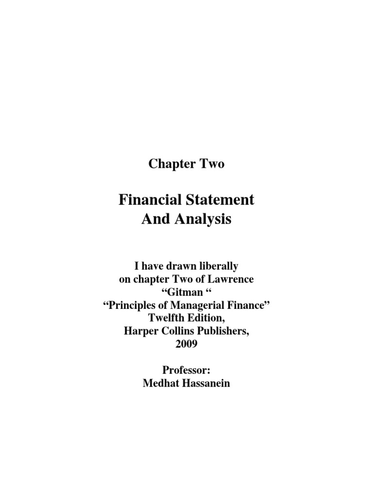 Chapter 2 Financial Statement and Analysis PDF | PDF | Balance Sheet ...