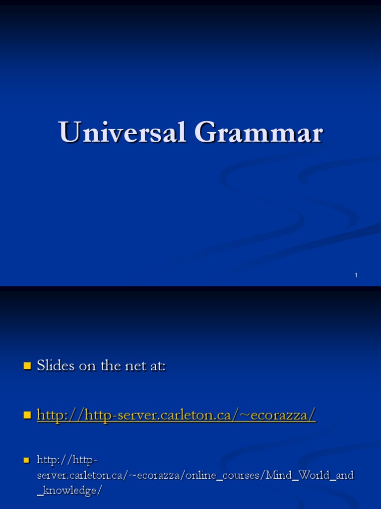 Universal Grammar | PDF
