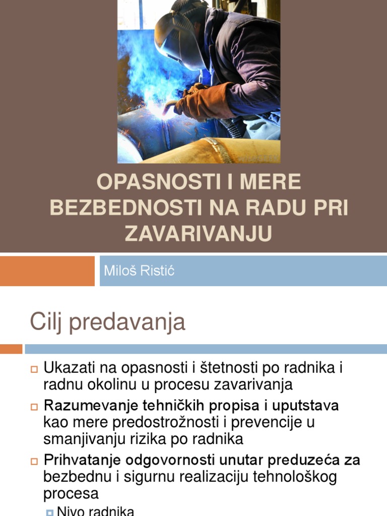 4 Opasnosti Mere Bezbednosti Na Radu Pri Zavarivanju PDF | PDF