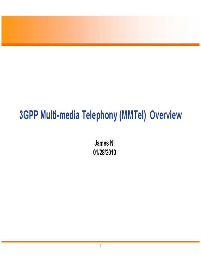 3GPP Multi-Media Telephony (MMTel) Overview | PDF | Instant Messaging ...