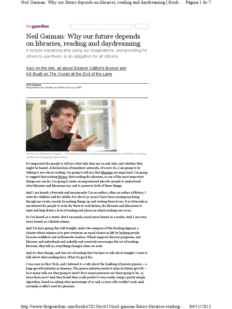 The Guardian - Neil Gaiman - Why Our Future Depends On Libraries ...