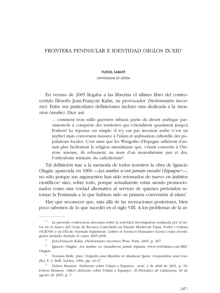 Frontera Identidad Flocel Sabate | PDF | España | Edades medias