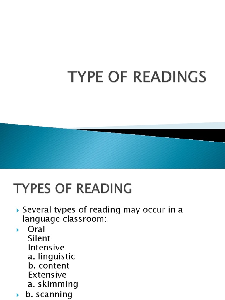 Types of Reading | PDF | Reading (Process) | Speed Reading
