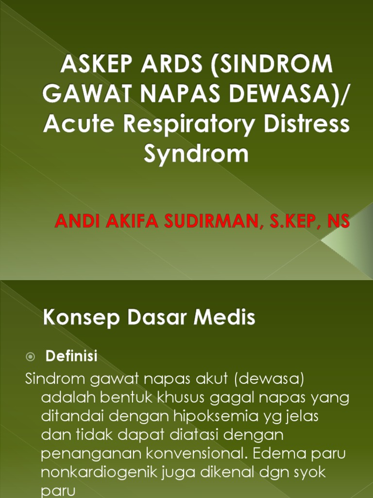 Askep Ards (Sindrom Gawat Napas Dewasa) | PDF | Sains & Matematika