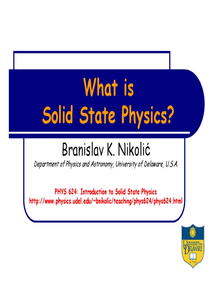 Introduction to Solid State Physics | PDF | Condensed Matter Physics ...