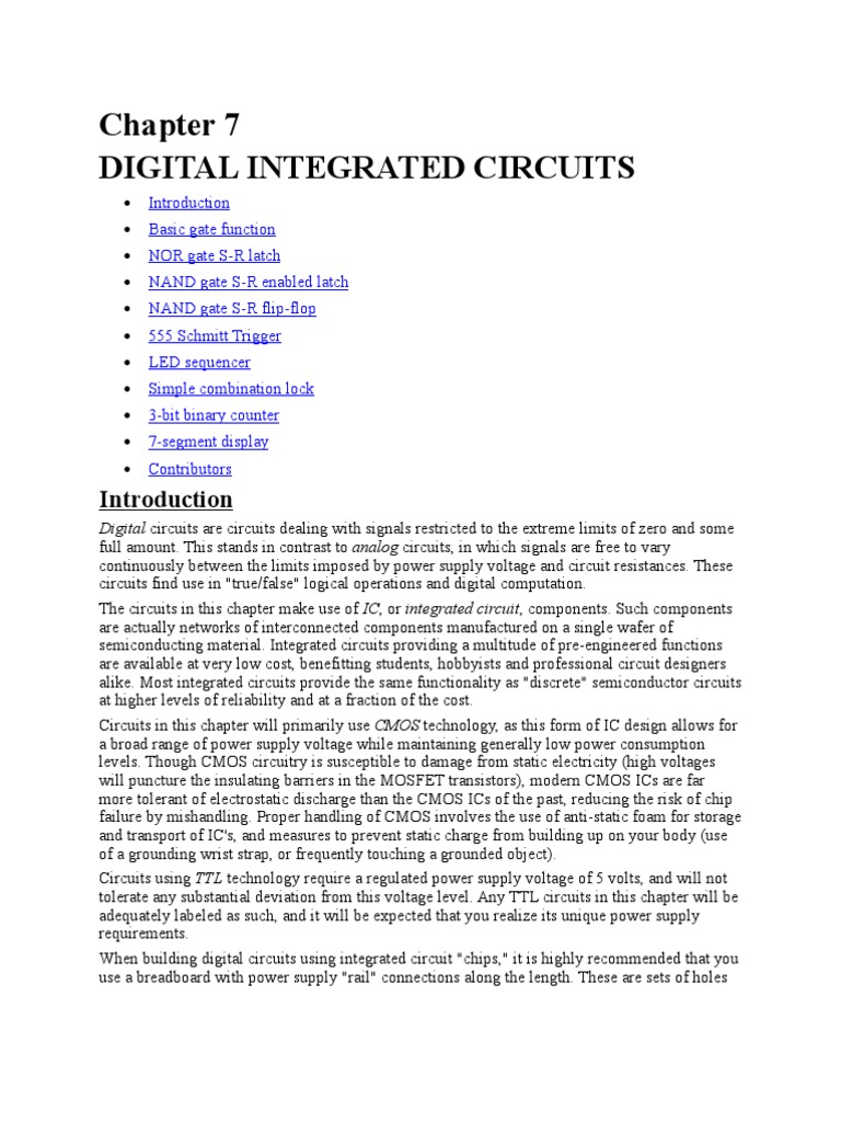 Chapter 7 Digital Integrated Circuits | PDF | Electronic Circuits | Cmos
