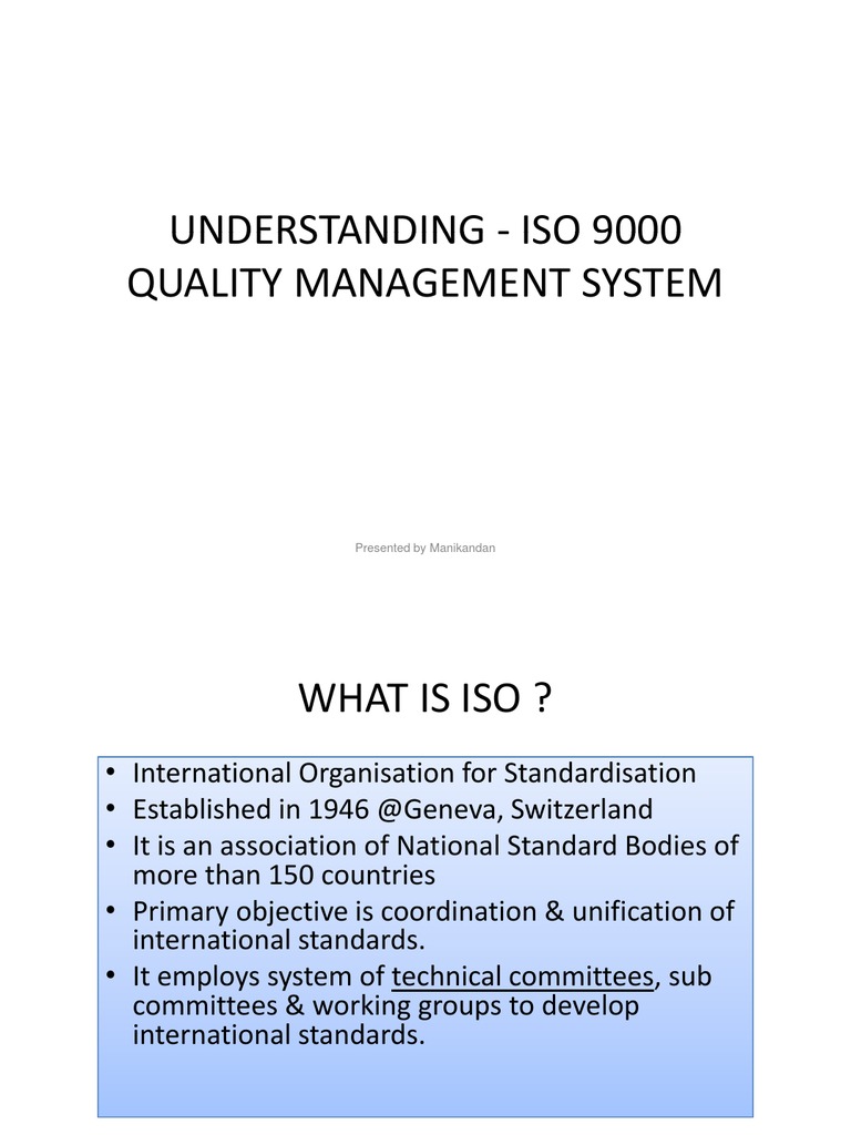 Understanding - Iso 9000 Quality Management System | PDF | Iso 9000 ...