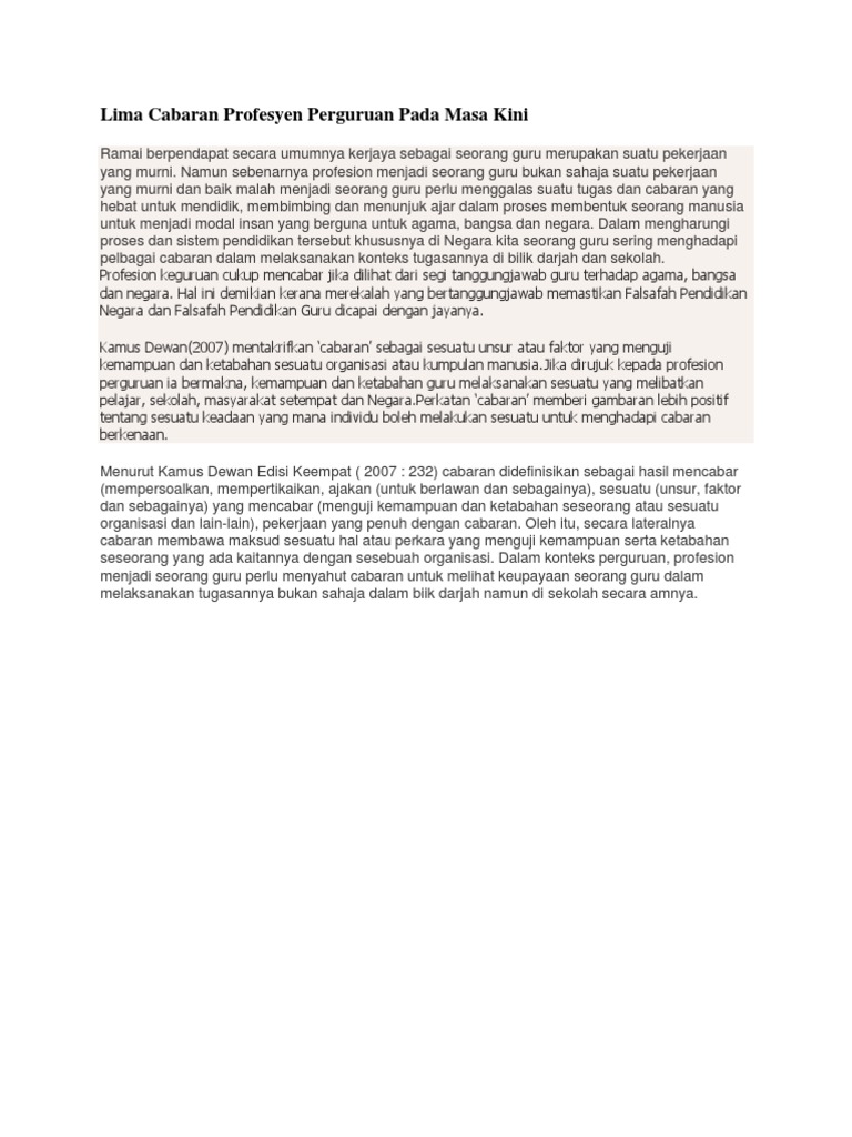 Cabaran Organisasi Pada Masa Kini