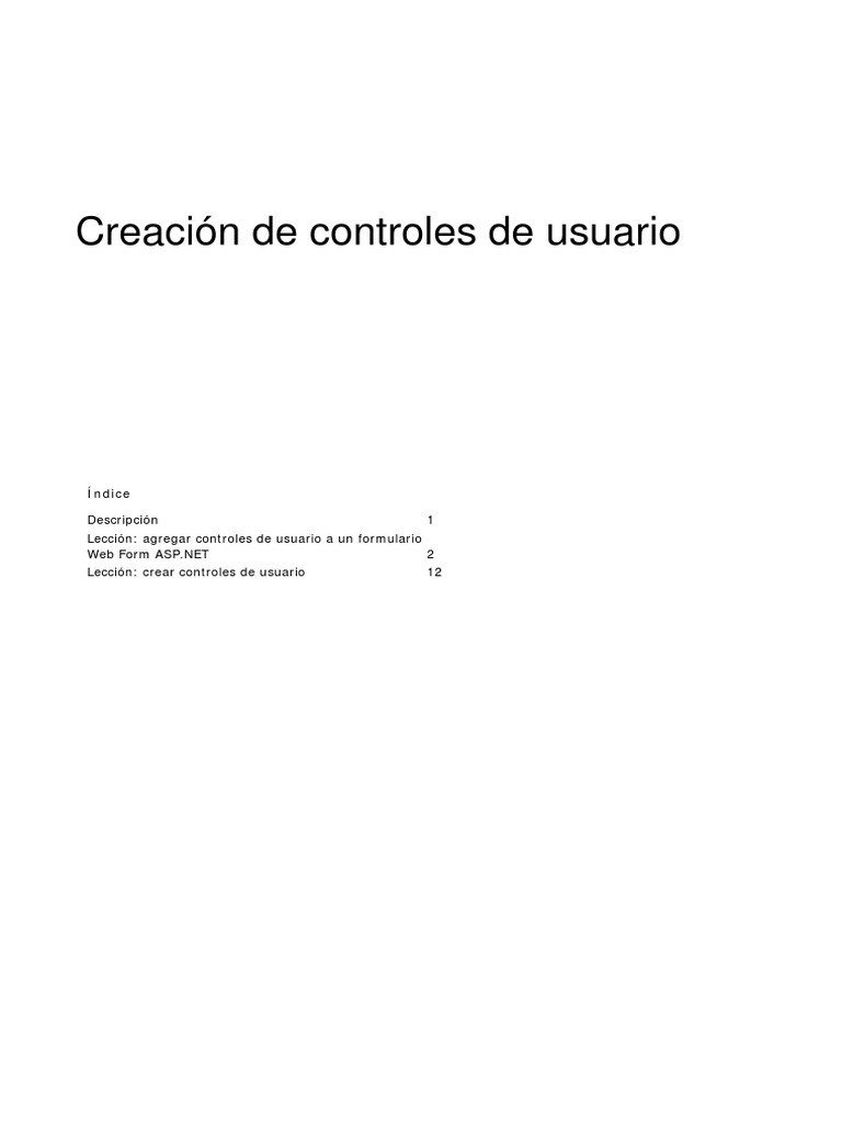 Creacion de Controles de Usuario | PDF