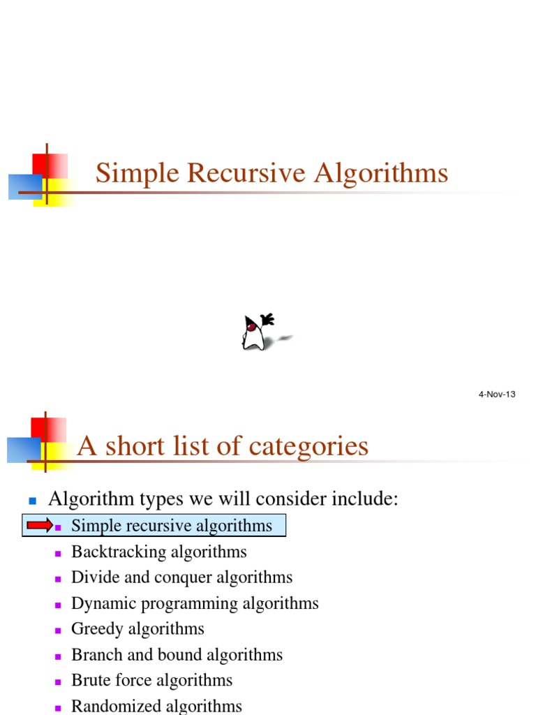 Simple Recursive Algorithms Overview | PDF | Applied Mathematics ...