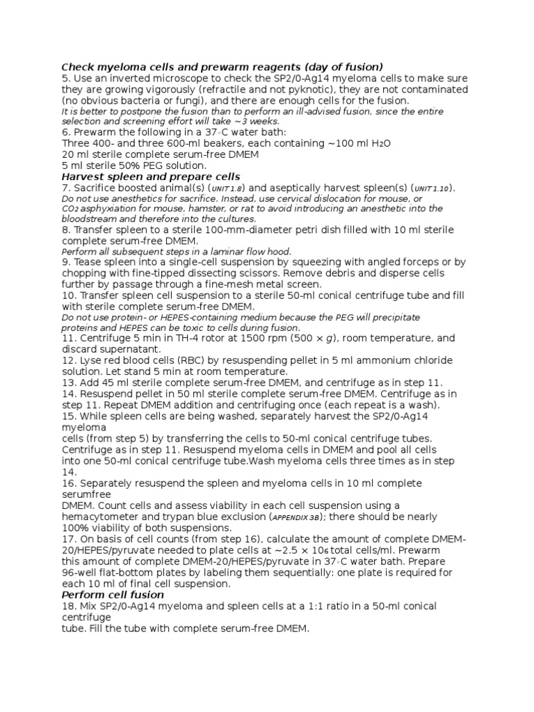 mAB Production Short Form | PDF | Monoclonal Antibody | Biology