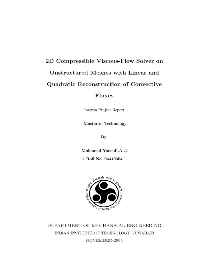 2D Compressible Viscous-Flow Solver On Unstructured Meshes With Linear ...