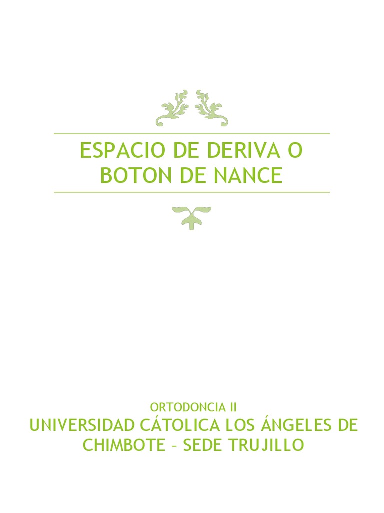 Espacio de Deriva o Boton de Nance | PDF | Ortodoncia | Diente humano