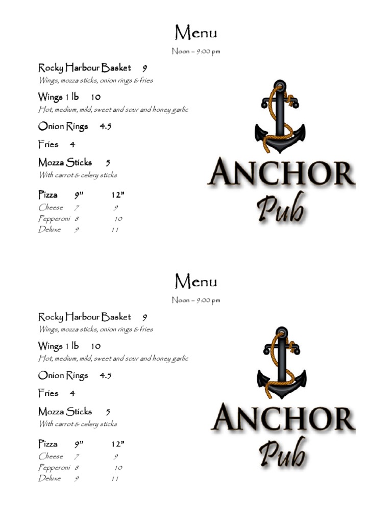 Rocky Harbour Menu: Wings & Pizza | PDF | Cooking, Food & Wine ...