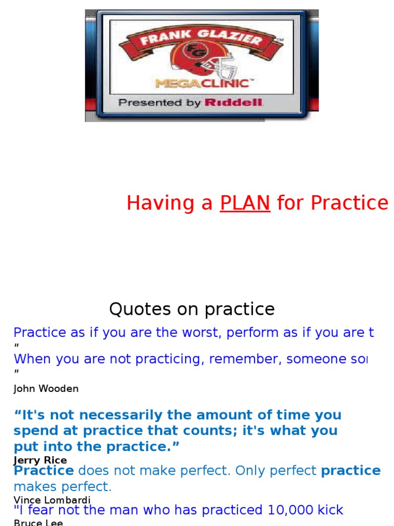 Plan For Your Football Practice | PDF