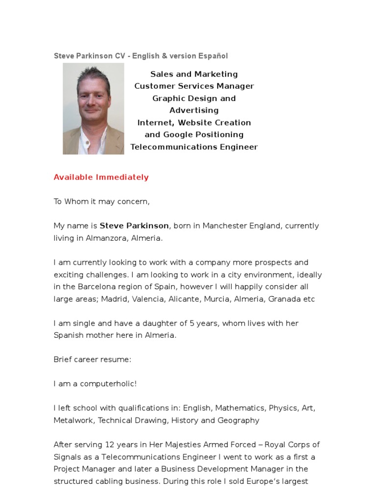 Steve Parkinson CV | Download Free PDF | Adobe Flash | Spain