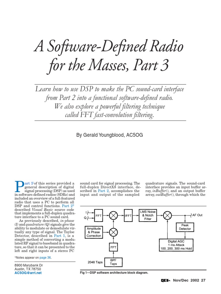 A Software-Defined Radio For The Masses, Part 3 | PDF | Filter (Signal ...