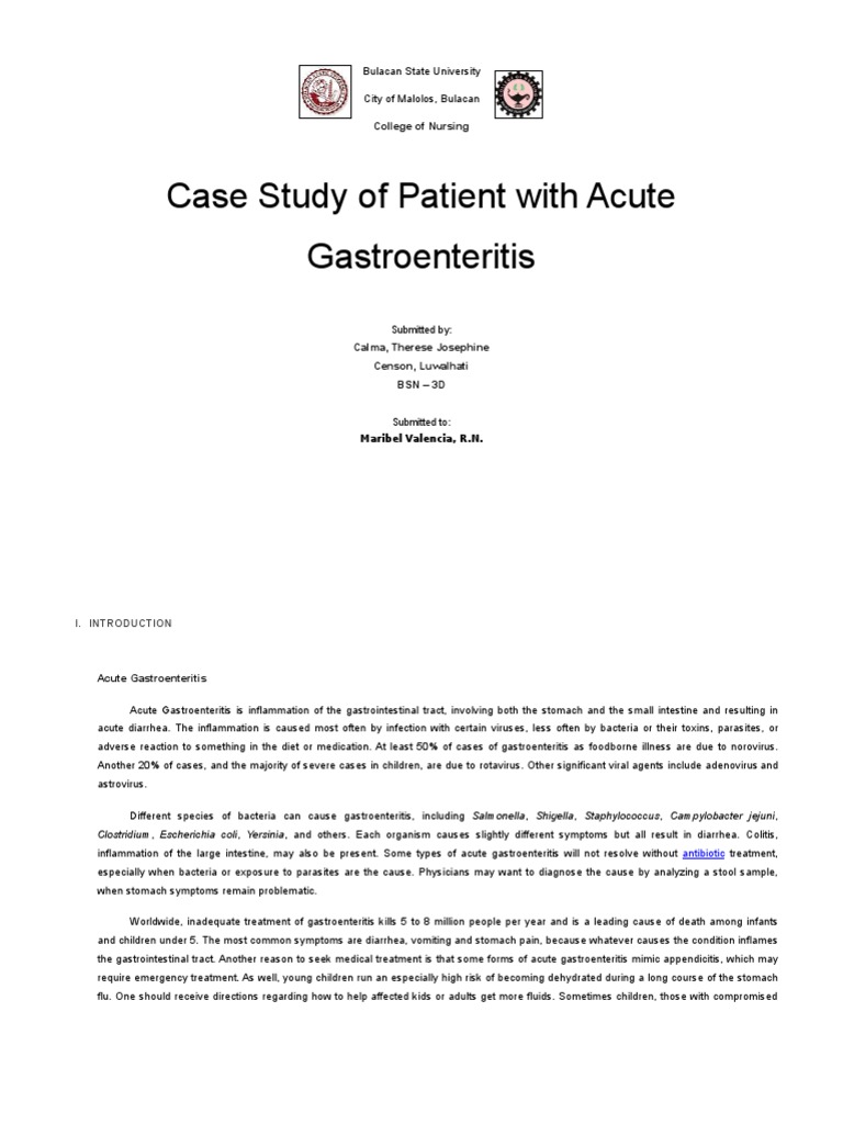Case Study AGE With Signs of Dehydration | PDF | Human Digestive System ...