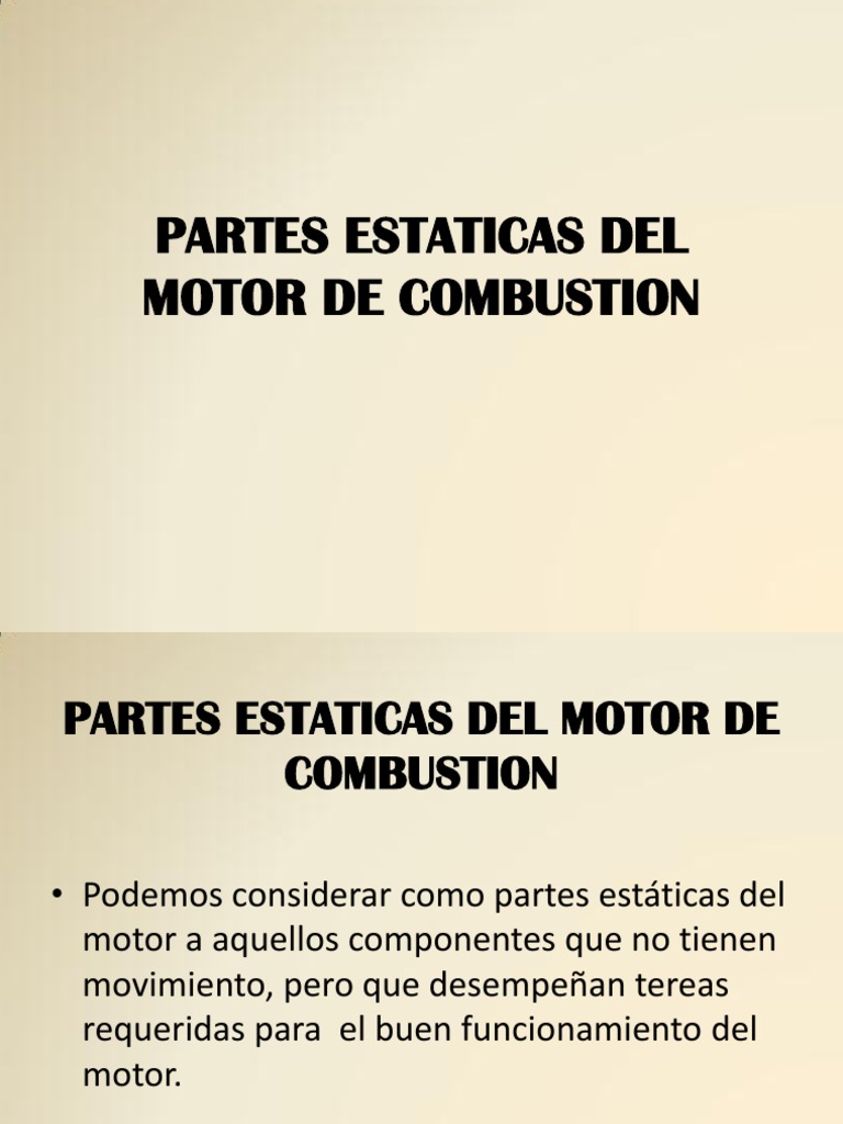 Partes Estaticas Del Motor de Combustion | PDF | Cilindro (motor ...
