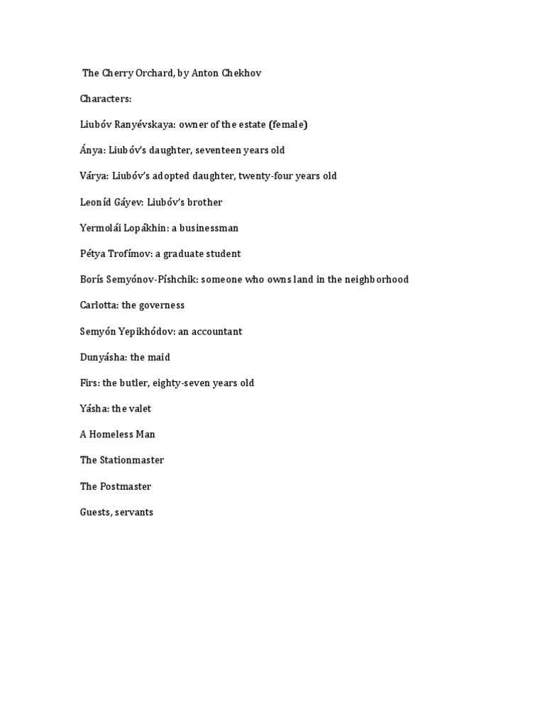 The Cherry Orchard Notes | PDF