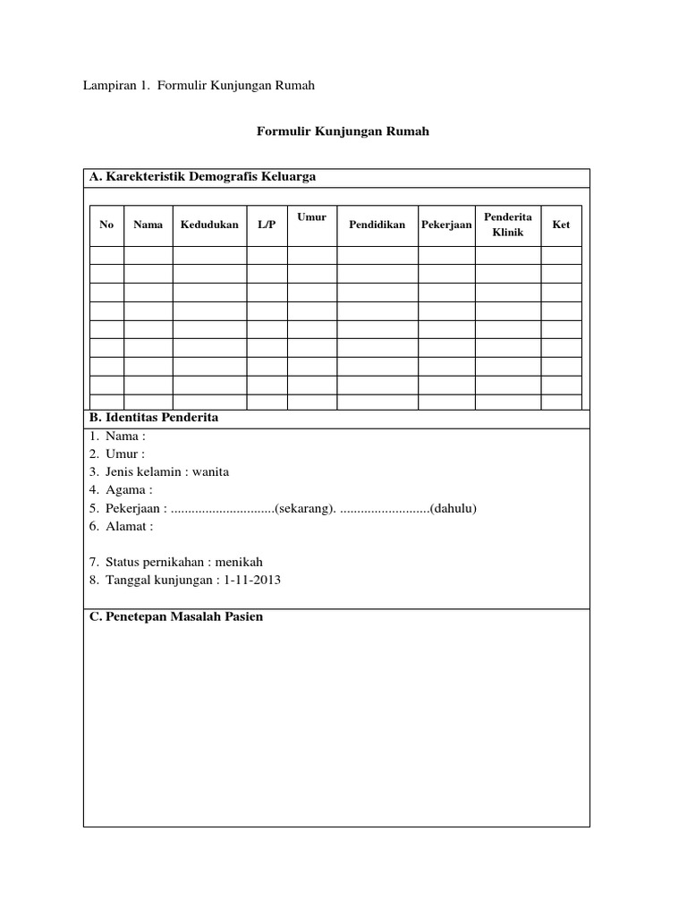 Form Kunjungan | PDF
